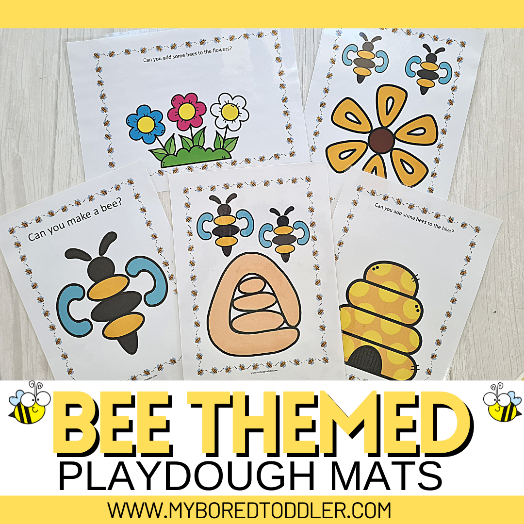 BEE themed playdough Mats – My Bored Toddler