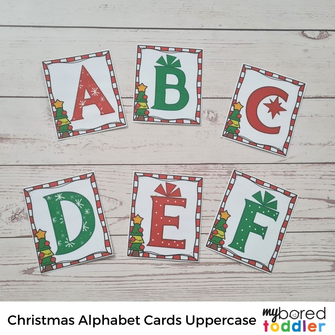 Christmas Uppercase Alphabet Flashcards – My Bored Toddler