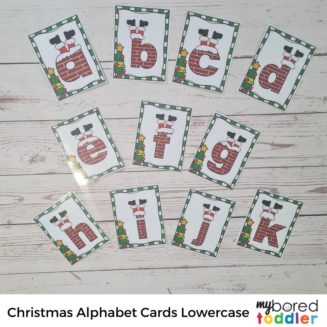 Christmas Santa Alphabet Flashcards Lowercase – My Bored Toddler