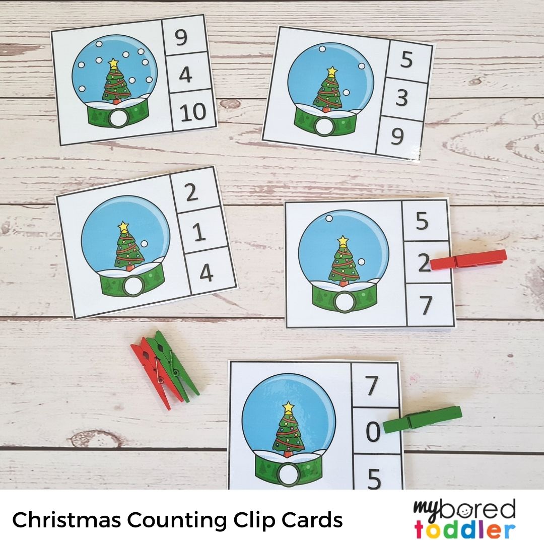 Christmas Snowglobe Counting Clip Cards 0 - 10 - Color – My Bored Toddler