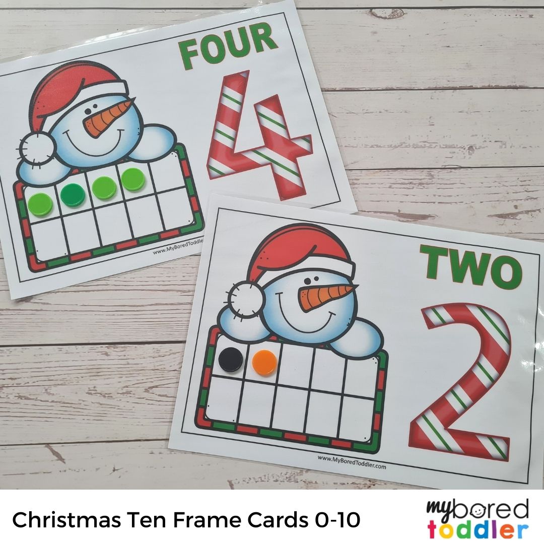 Christmas Ten Frame Counting Mats 0 - 10 2 styles included – My Bored ...