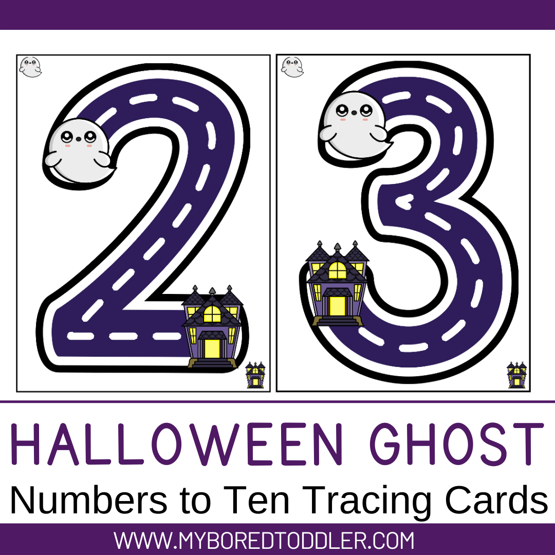 Halloween Ghost Number Tracing Cards 0-10 – My Bored Toddler