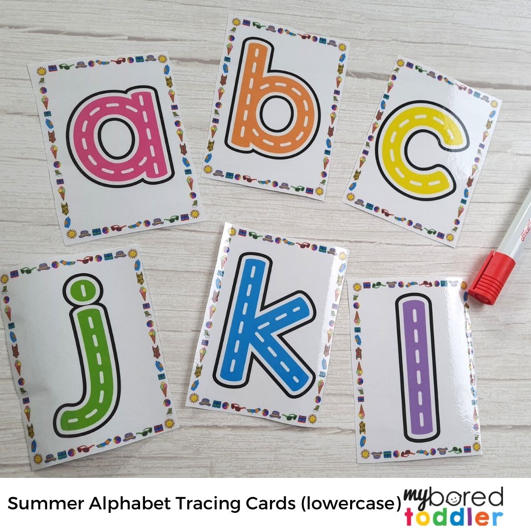 Summer Tracing Cards - Alphabet Lowercase – My Bored Toddler