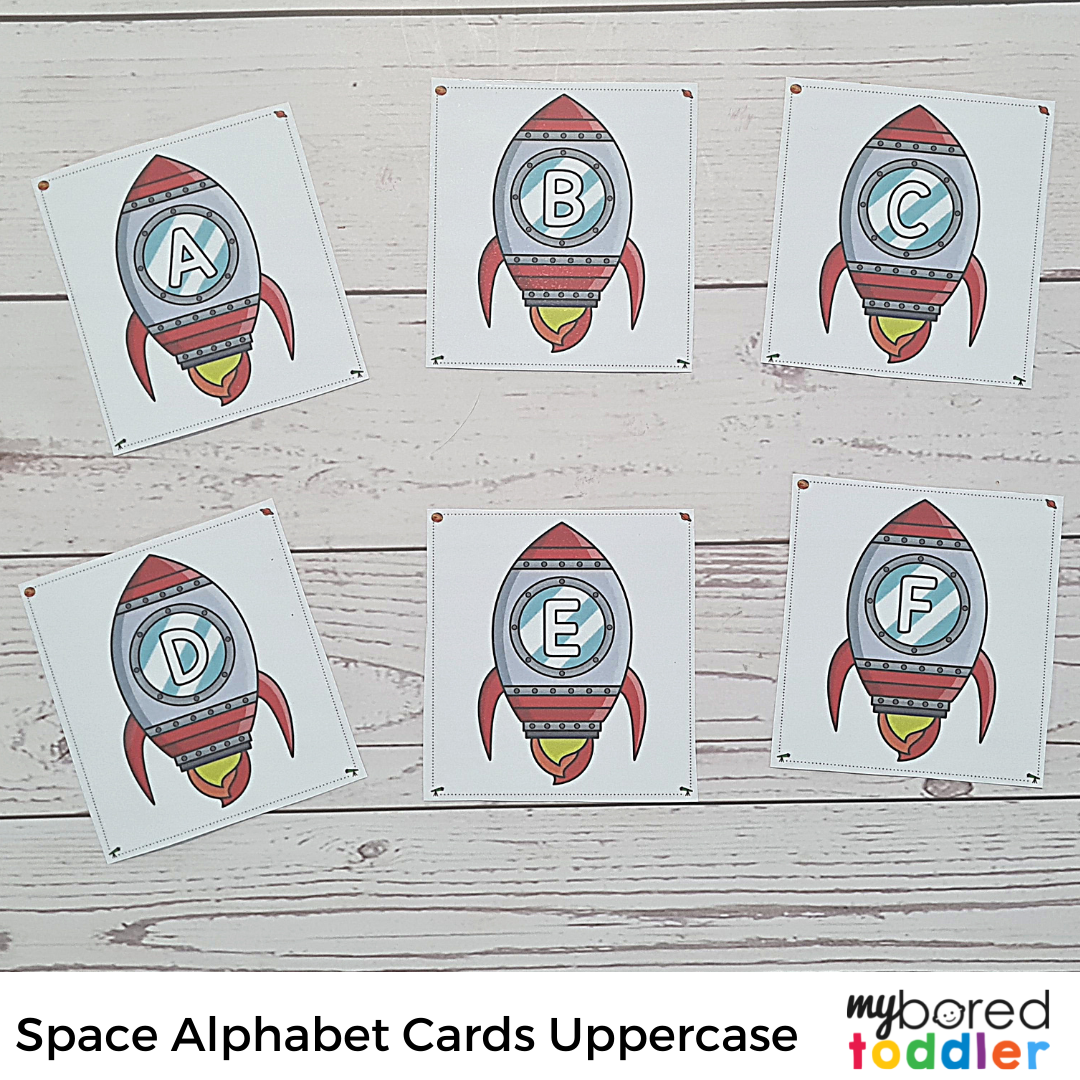 Space Alphabet Flashcards Uppercase - Rocket Theme – My Bored Toddler