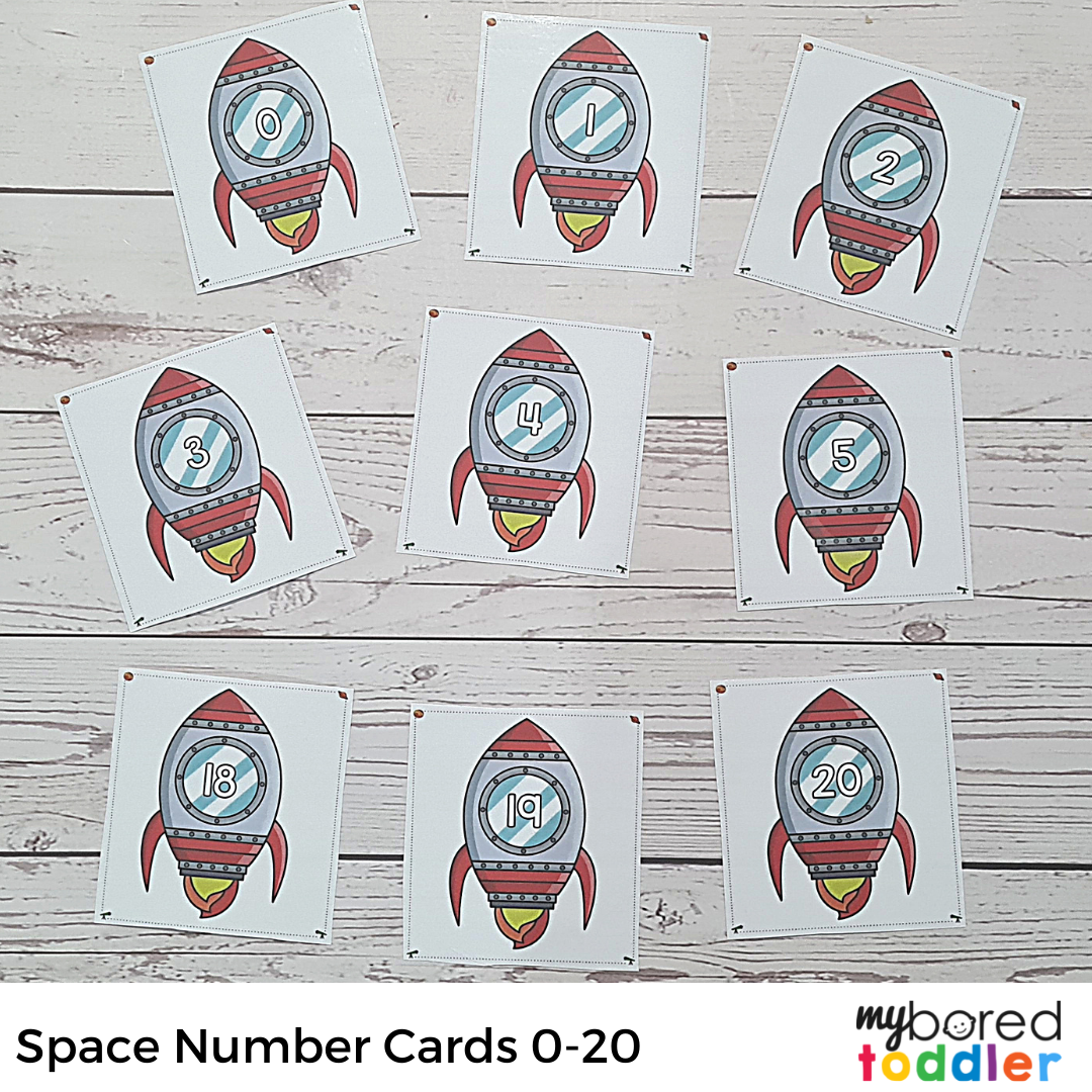 Space Number Flashcards 0 - 20 - Rocket Theme – My Bored Toddler