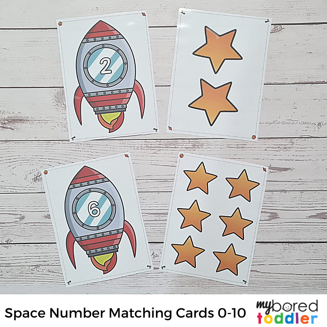 Space Number Matching Cards 0 - 10 – My Bored Toddler