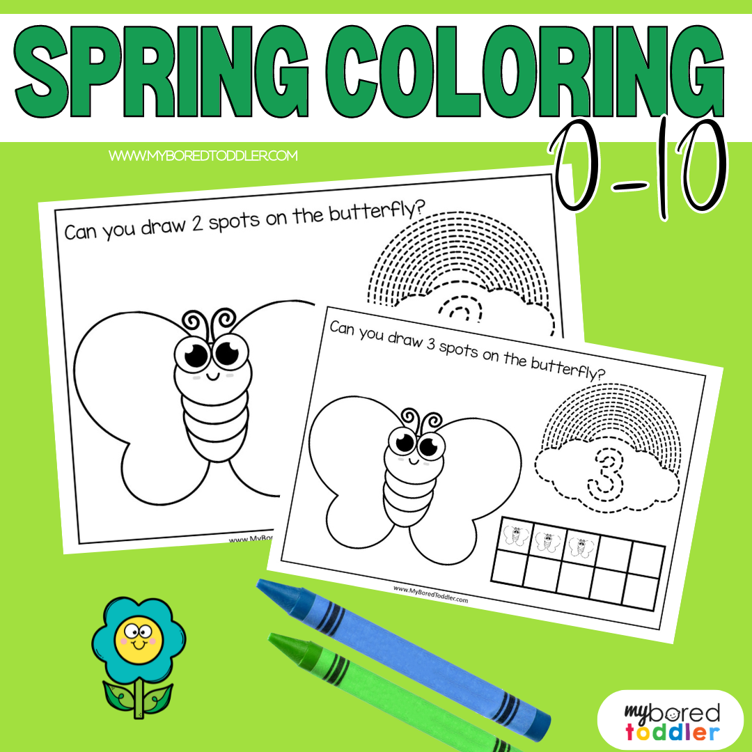 Spring Butterflies Color, Trace & Count - Numbers 0-10 – My Bored Toddler