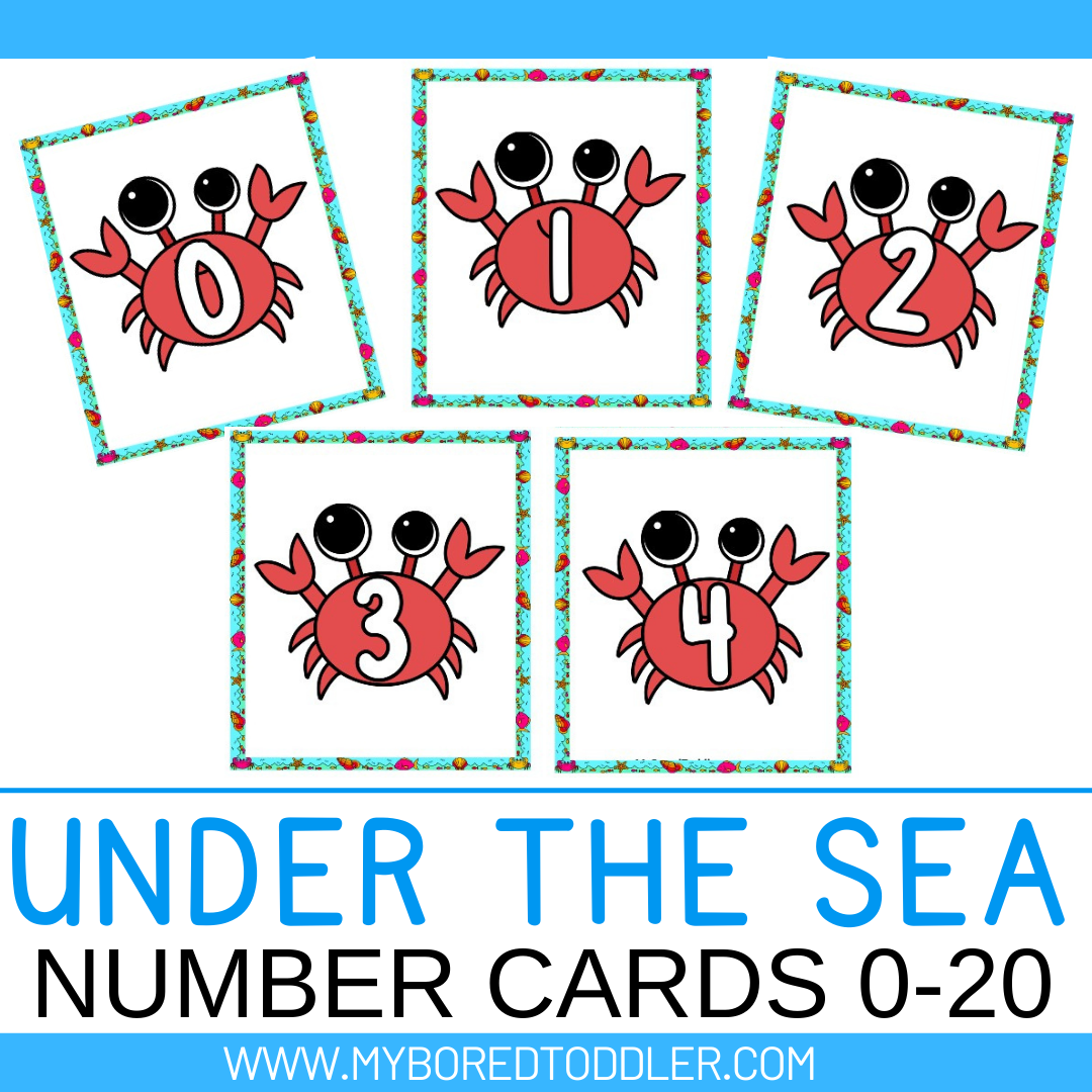 Under the Sea/ Ocean - Crab Number Flashcard 0-20 – My Bored Toddler