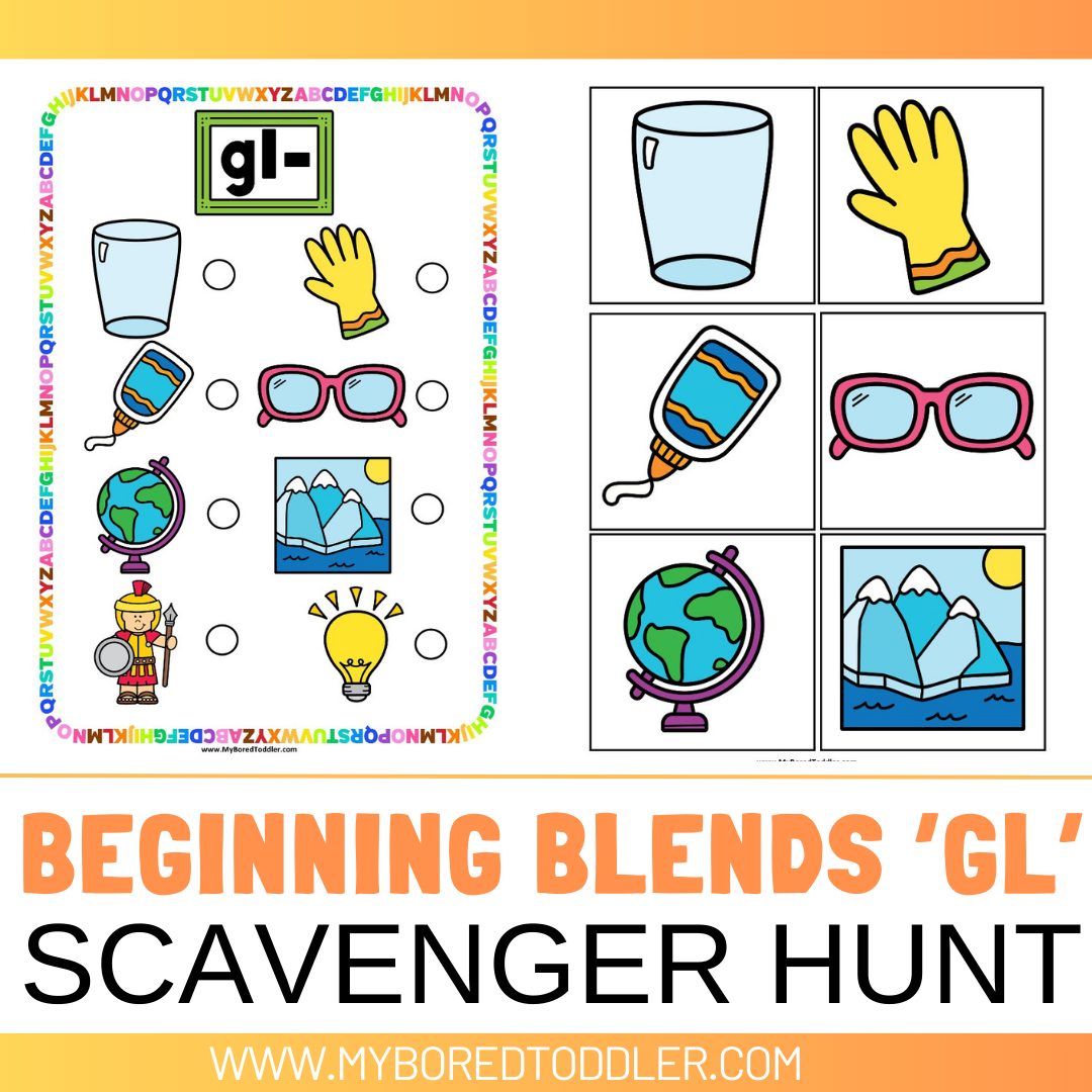 Beginning Blends 'GL' Alphabet Scavenger Hunt / Treasure Hunt – My ...