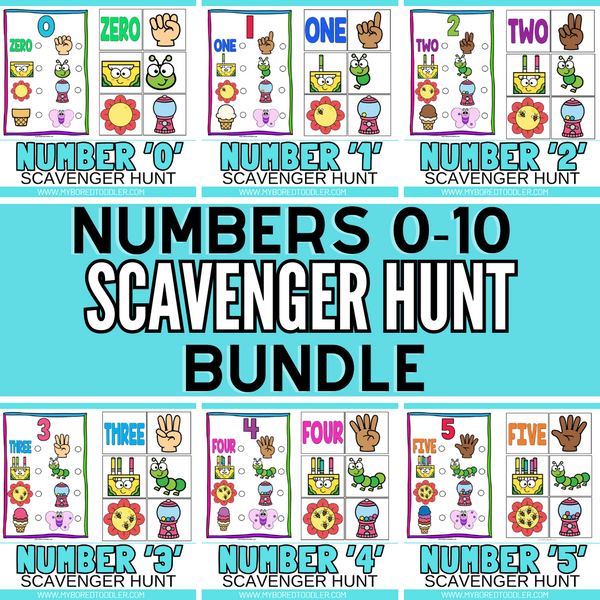 Numbers Scavenger Hunt Bundle - 0-10 – My Bored Toddler