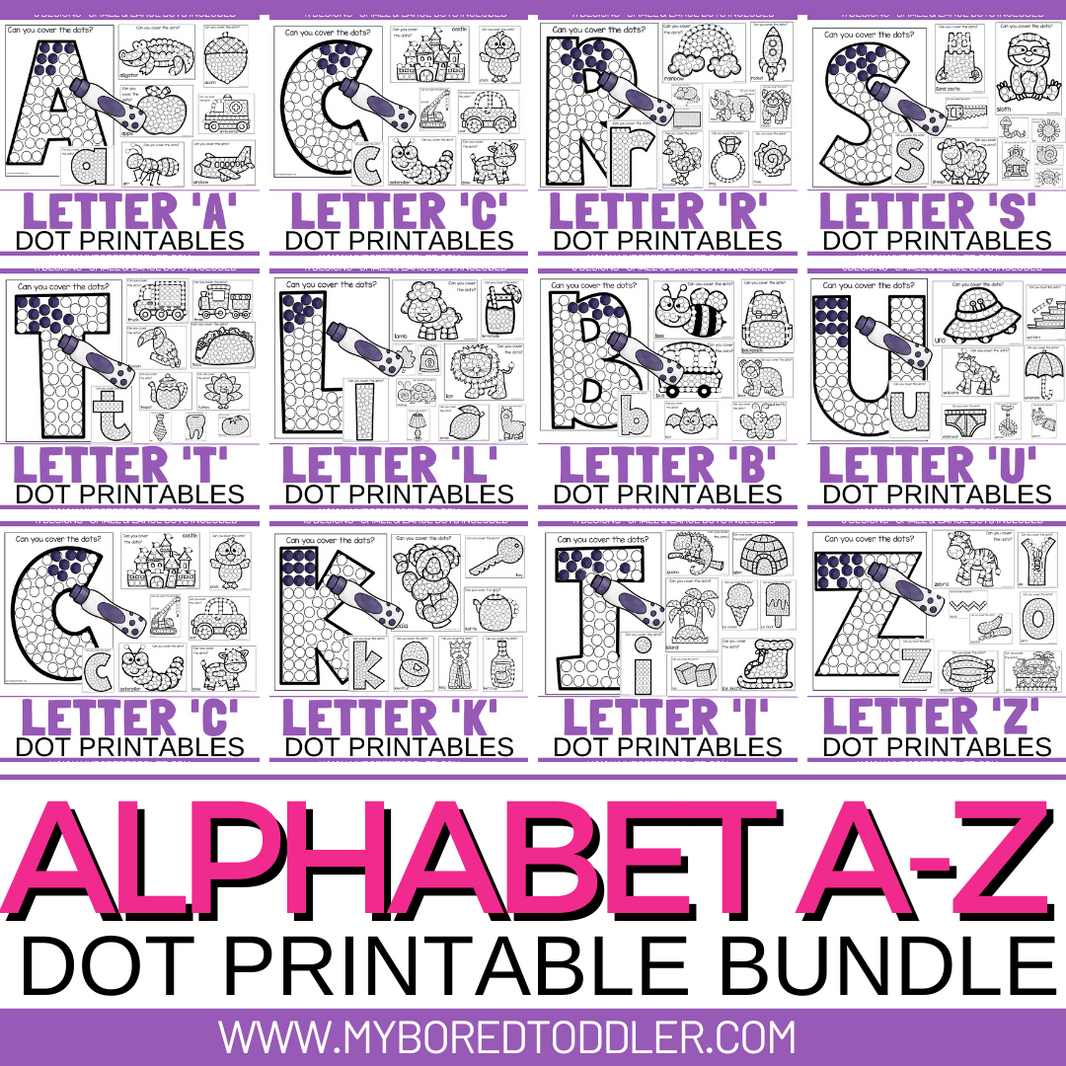 Alphabet Dot Printables – My Bored Toddler