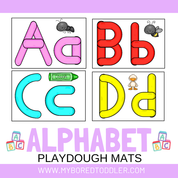 Alphabet Playdough Mats Color – My Bored Toddler