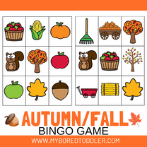 Autumn / Fall Bingo Cards – My Bored Toddler