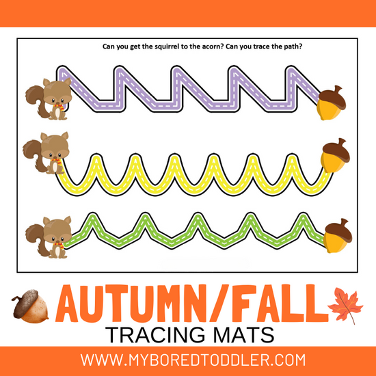 Autumn / Fall Tracing Mats – My Bored Toddler