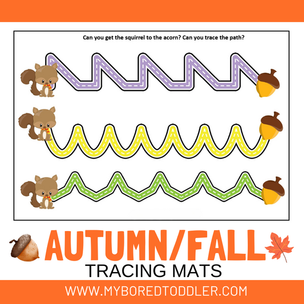Autumn / Fall Tracing Mats – My Bored Toddler