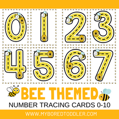 Bee Number Tracing Cards 0-10 – My Bored Toddler