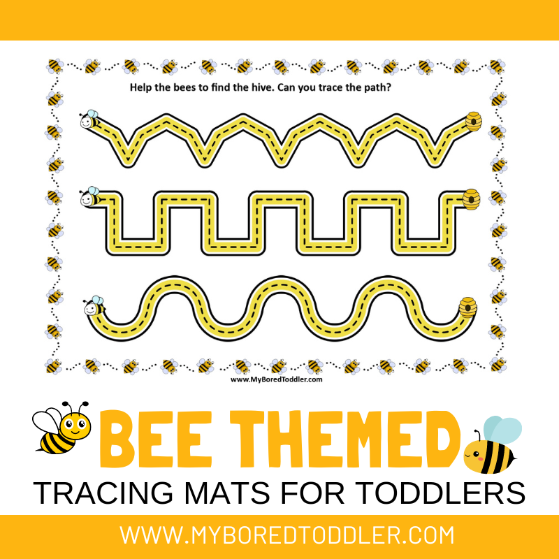 Bee Tracing Mats – My Bored Toddler