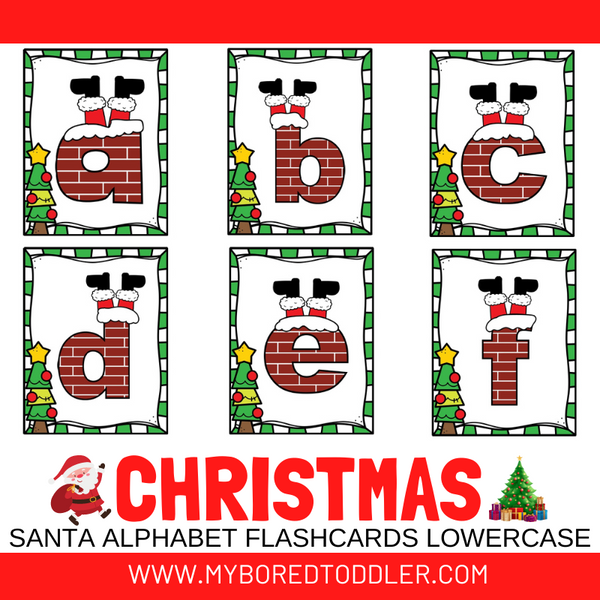 Christmas Santa Alphabet Flashcards Lowercase – My Bored Toddler
