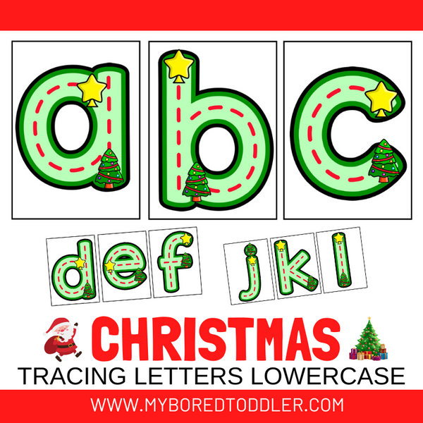 Christmas Alphabet Tracing Cards (lowercase) – My Bored Toddler
