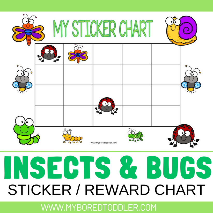 Insects & Bugs Reward Sticker Chart – My Bored Toddler