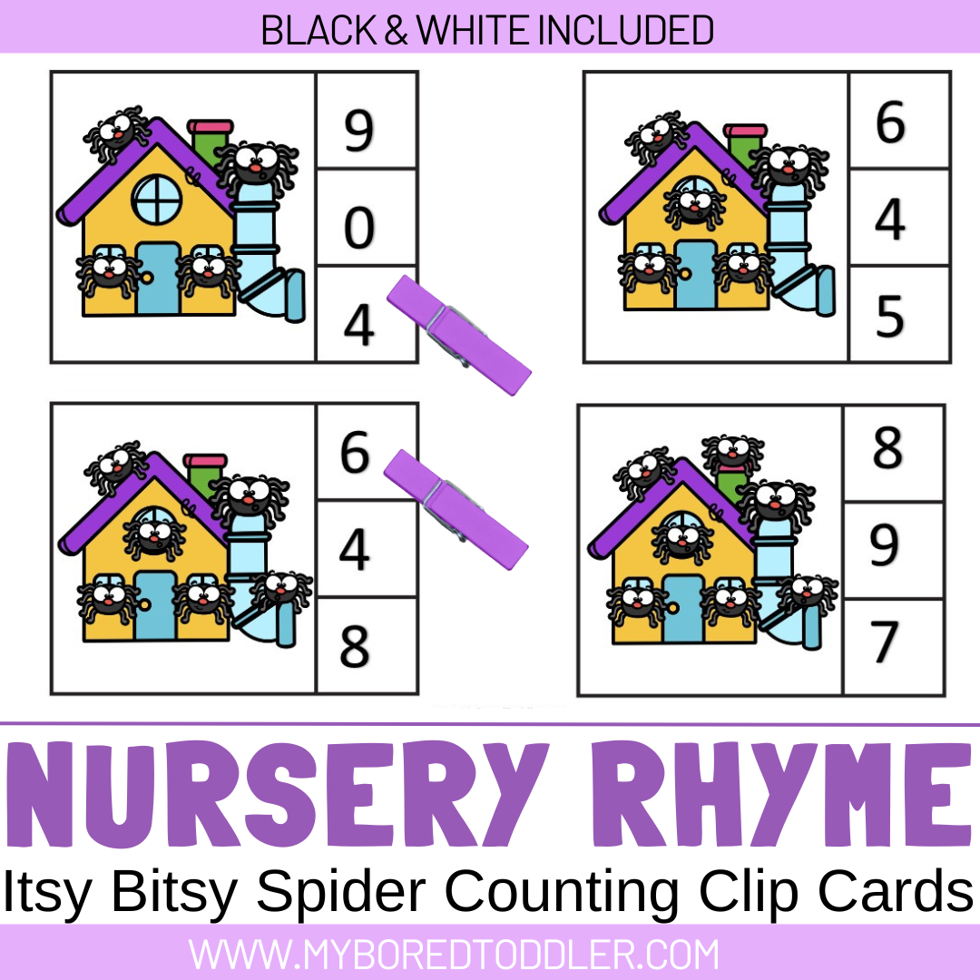 Itsy Bitsy / Incy Wincy Spider Nursery Rhyme Counting Clip Cards – My ...