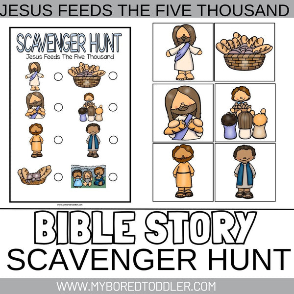 BIBLE STORY - Scavenger Hunt / Treasure Hunt - JESUS FEEDS THE FIVE TH ...