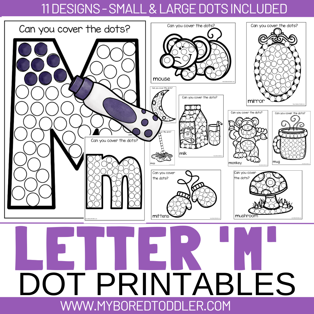 Alphabet - Letter M Dot Printables – My Bored Toddler