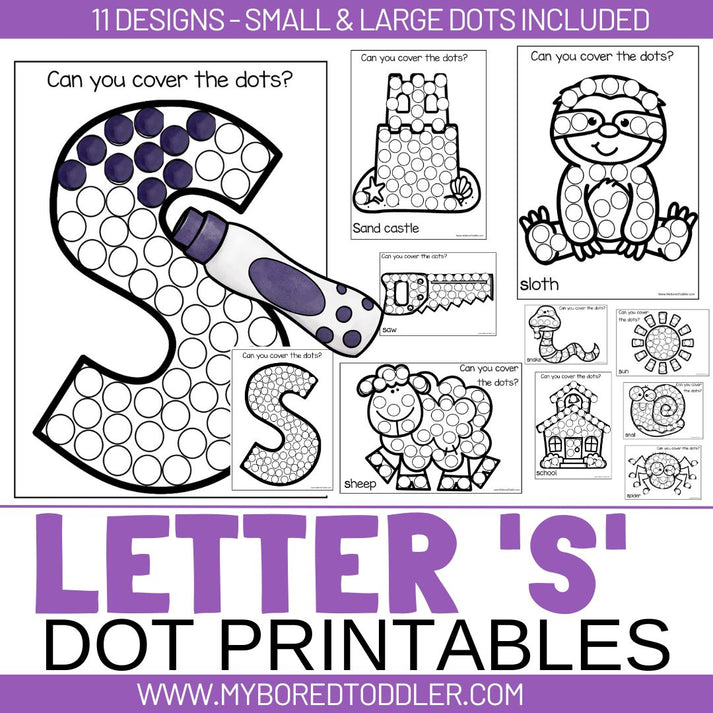 Alphabet - Letter S Dot Printables – My Bored Toddler