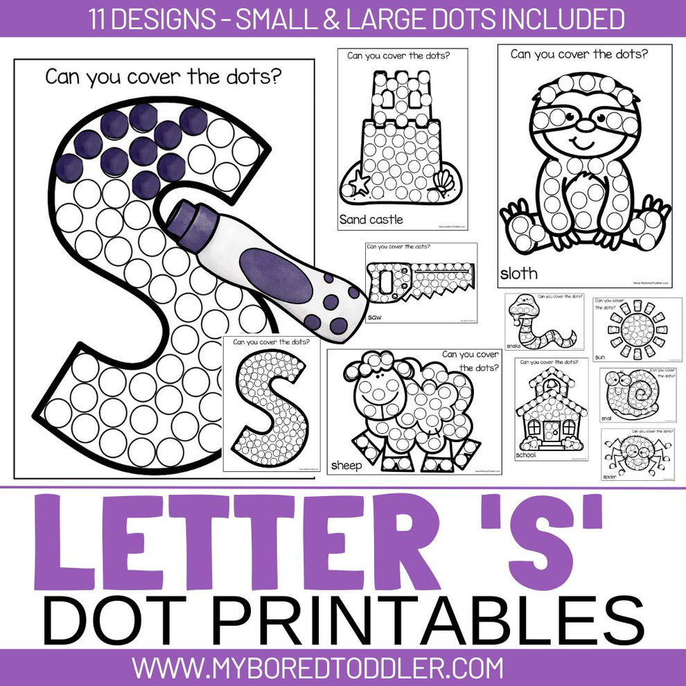 Alphabet - Letter S Dot Printables – My Bored Toddler