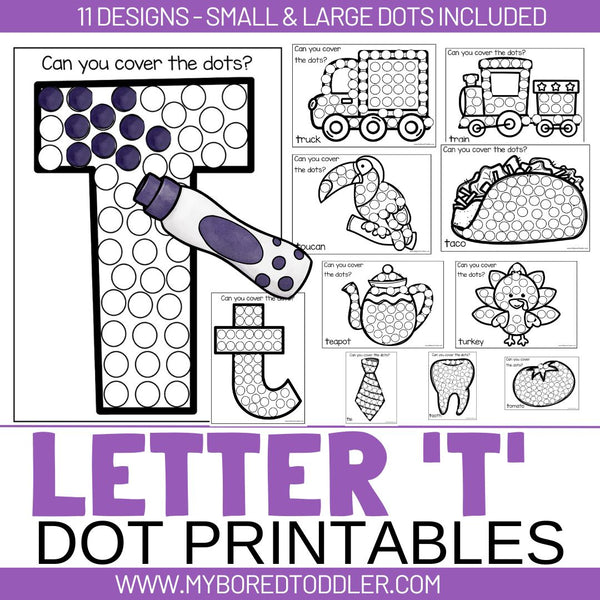 Alphabet - Letter T Dot Printables – My Bored Toddler