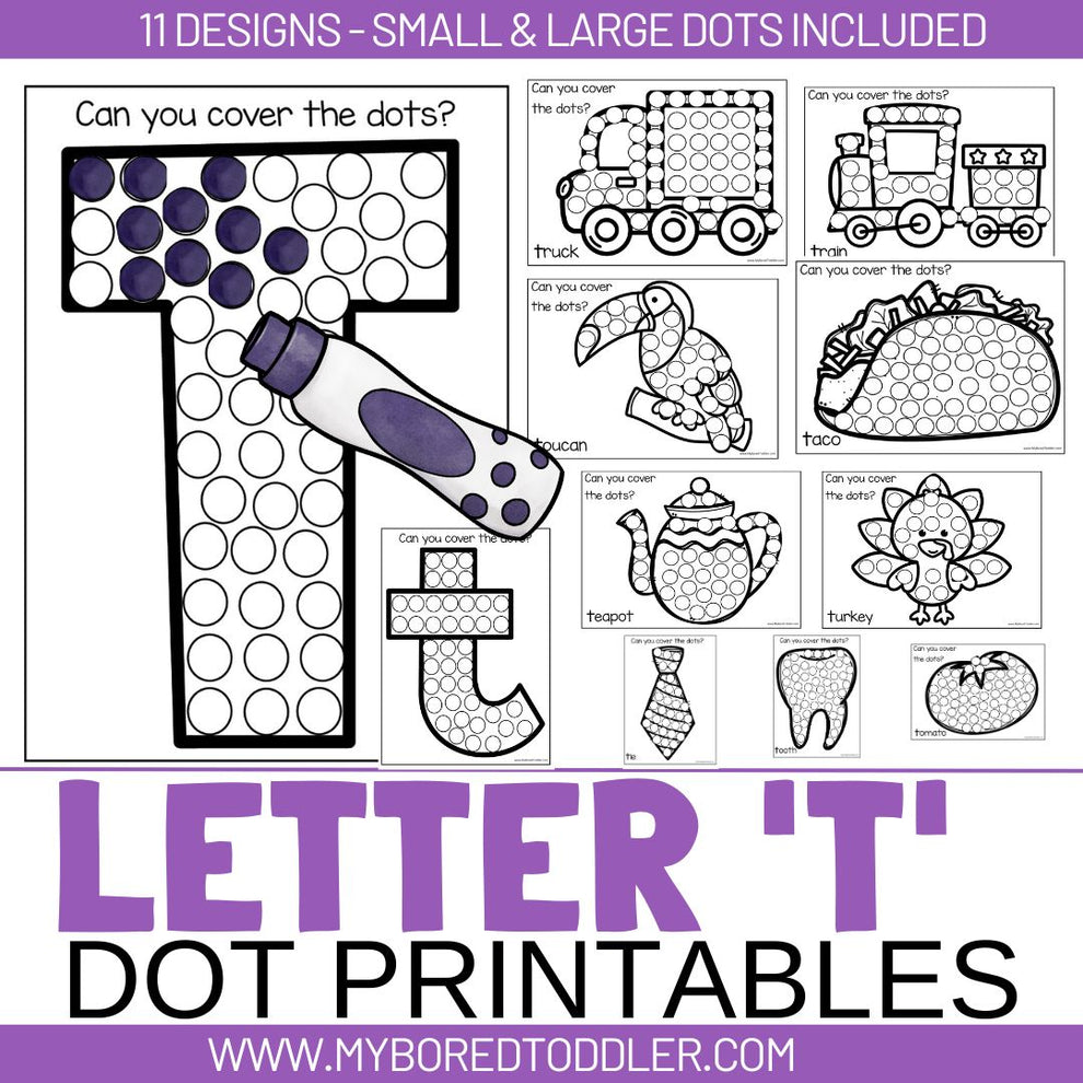 Alphabet - Letter T Dot Printables – My Bored Toddler