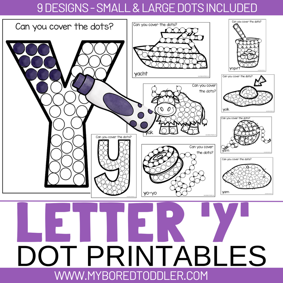 Alphabet - Letter Y Dot Printables – My Bored Toddler