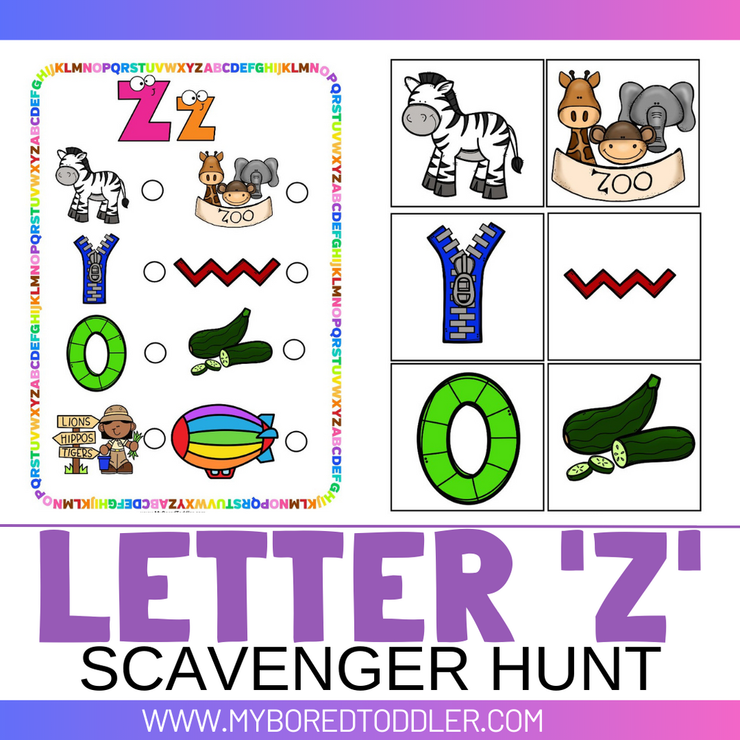 Alphabet Scavenger Hunt – My Bored Toddler