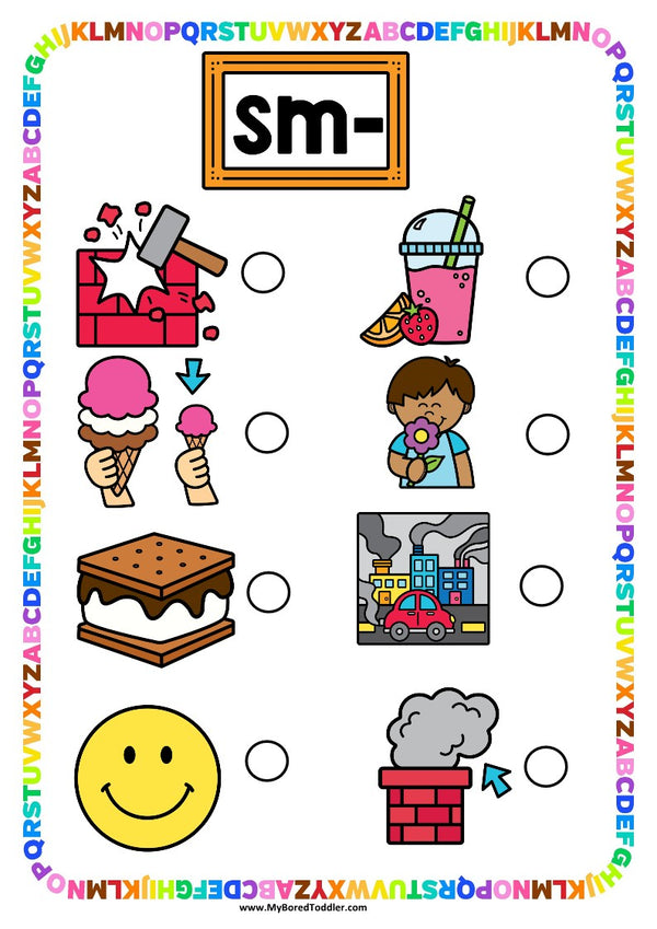 Beginning Blends 'SM' Alphabet Scavenger Hunt / Treasure Hunt – My ...