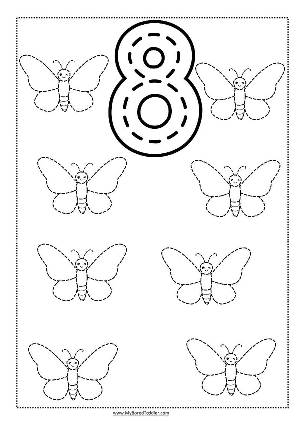Insects & Bugs Tracing Sheets - Numbers 0-10 – My Bored Toddler