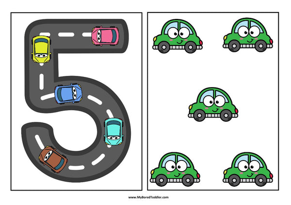 Number Matching Cards 0-10 - CARS / TRANSPORT – My Bored Toddler
