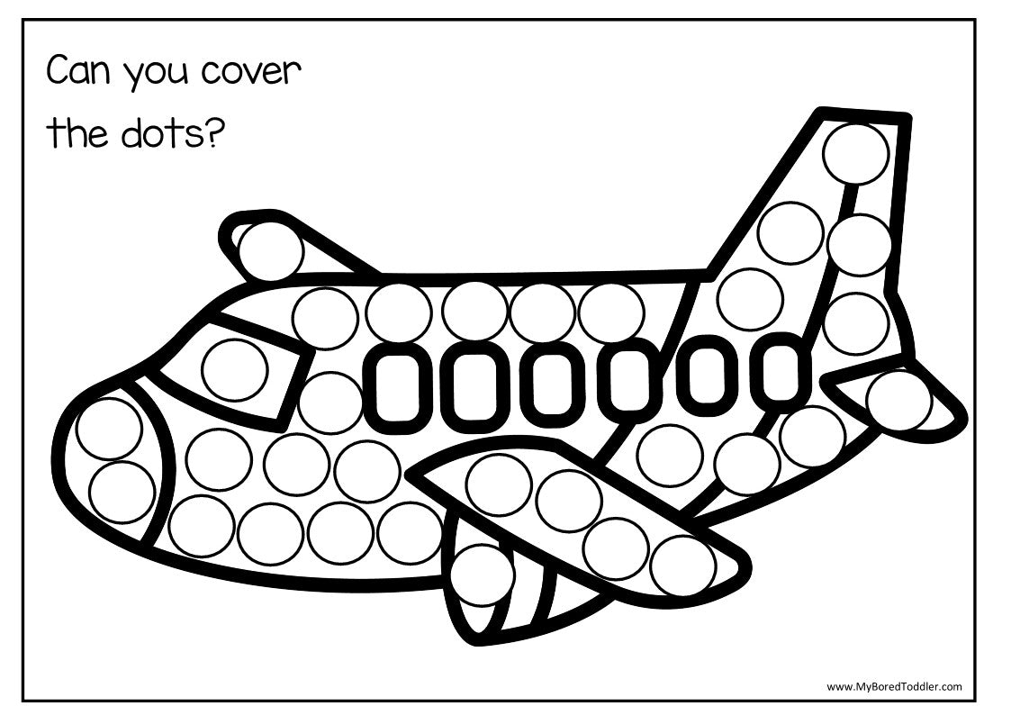 TRANSPORT Dot Printables - Cars, Trucks, Planes – My Bored Toddler