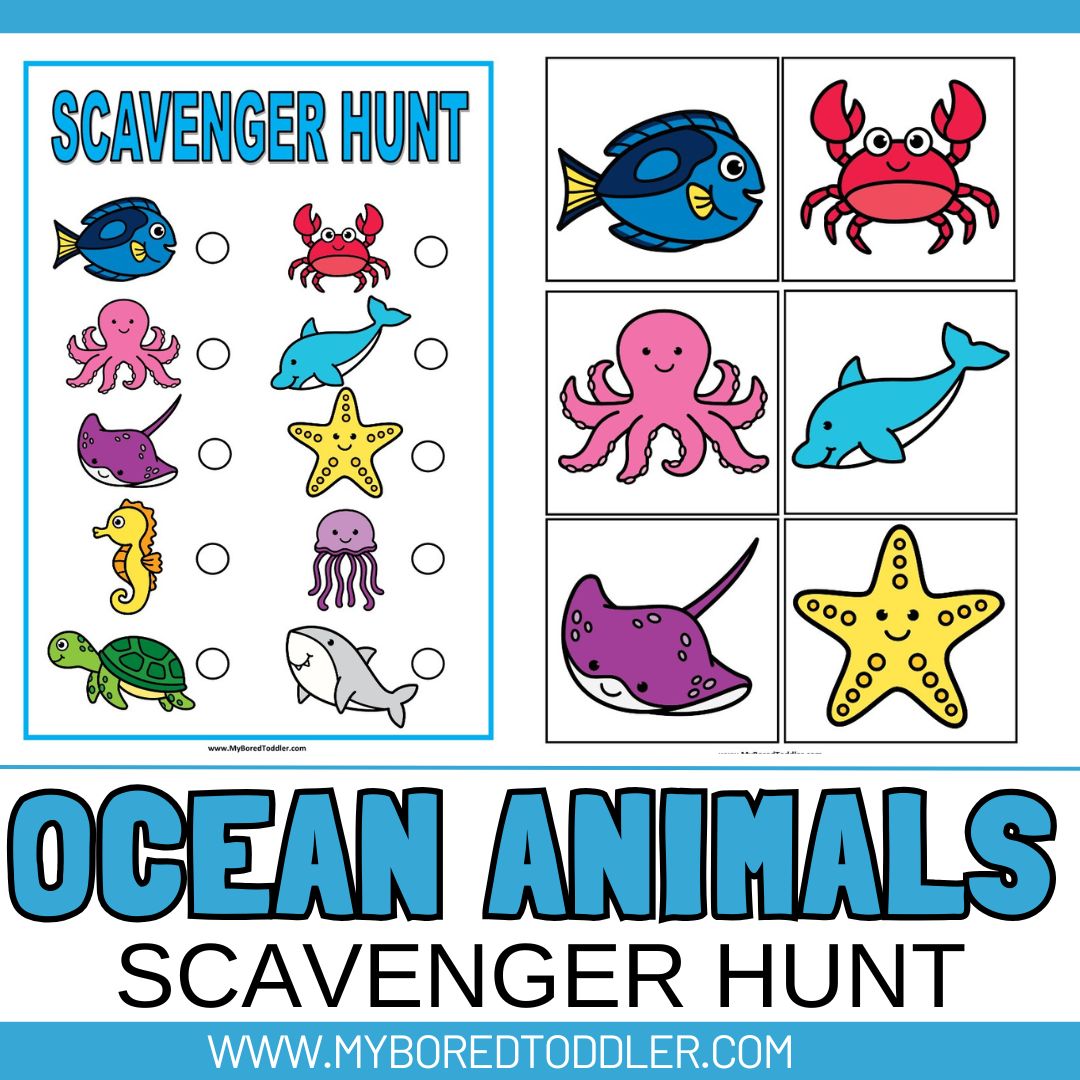 Ocean Animal Habitats Scavenger Hunt – My Bored Toddler