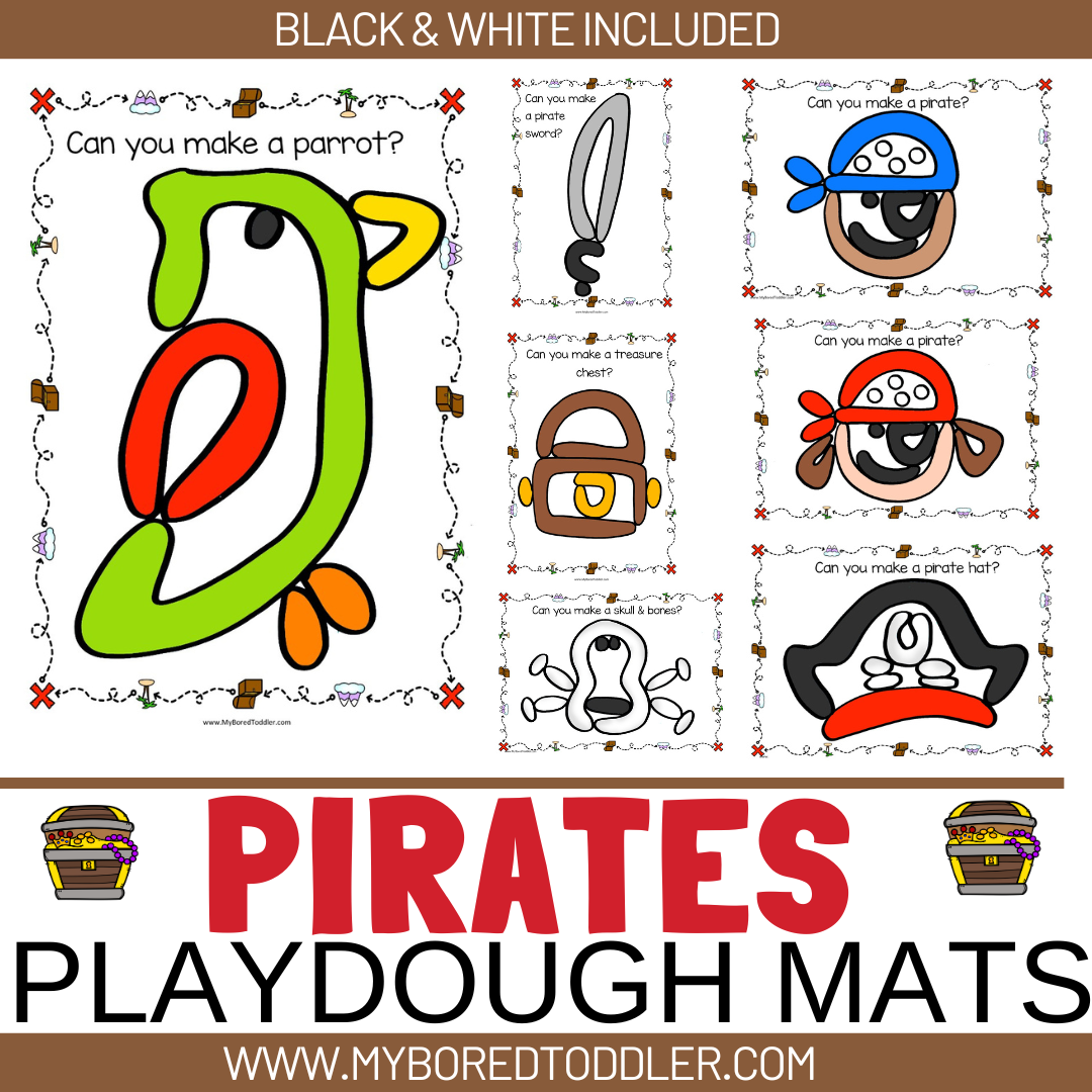 PIRATES Playdough Mats – My Bored Toddler