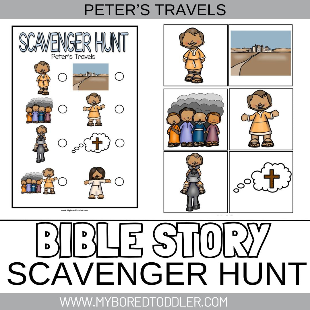 BIBLE STORY - Scavenger Hunt / Treasure Hunt PETER'S TRAVELS – My Bored ...