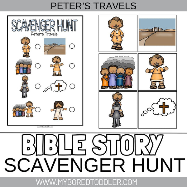 BIBLE STORY - Scavenger Hunt / Treasure Hunt PETER'S TRAVELS – My Bored ...