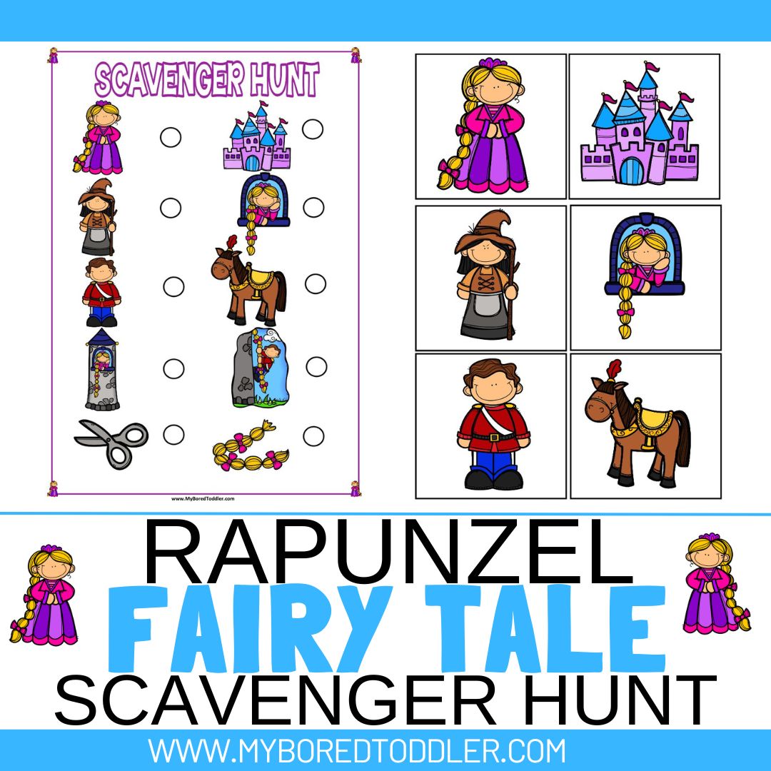 Rapunzel - FAIRY TALES - Scavenger Hunt / Treasure Hunt – My Bored Toddler