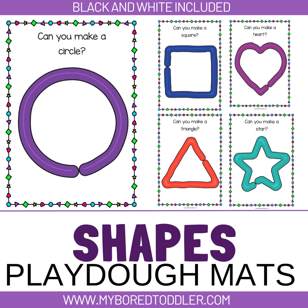 SHAPES Playdough Mats – My Bored Toddler