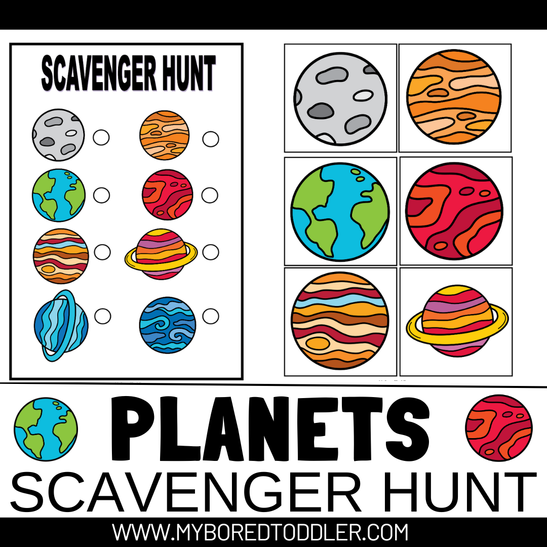 SPACE - Planets Scavenger Hunt – My Bored Toddler