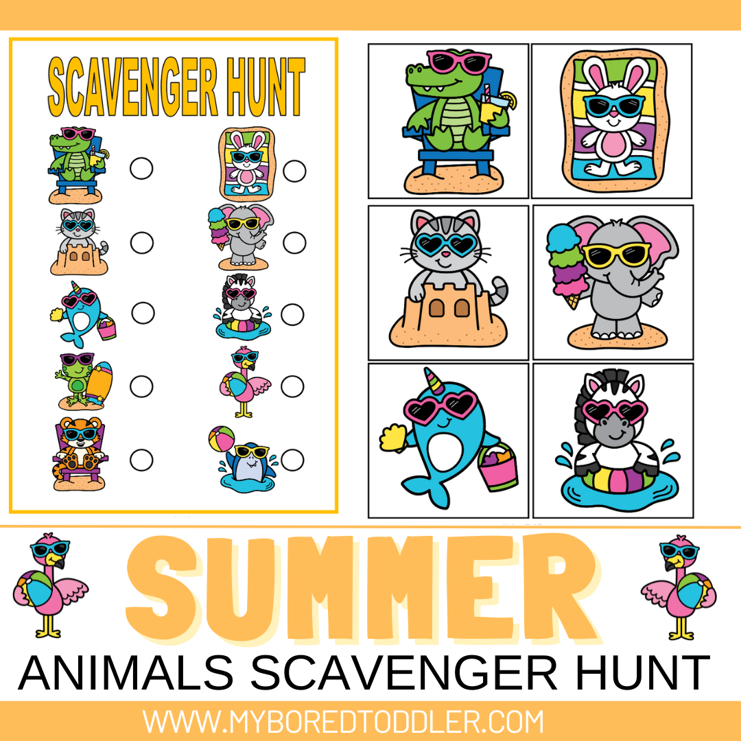 Summer - Animals Scavenger Hunt Game – My Bored Toddler