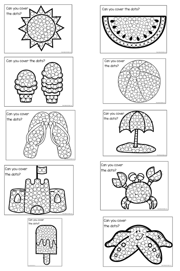 Summer Dot Printables (2 different sized dots) – My Bored Toddler