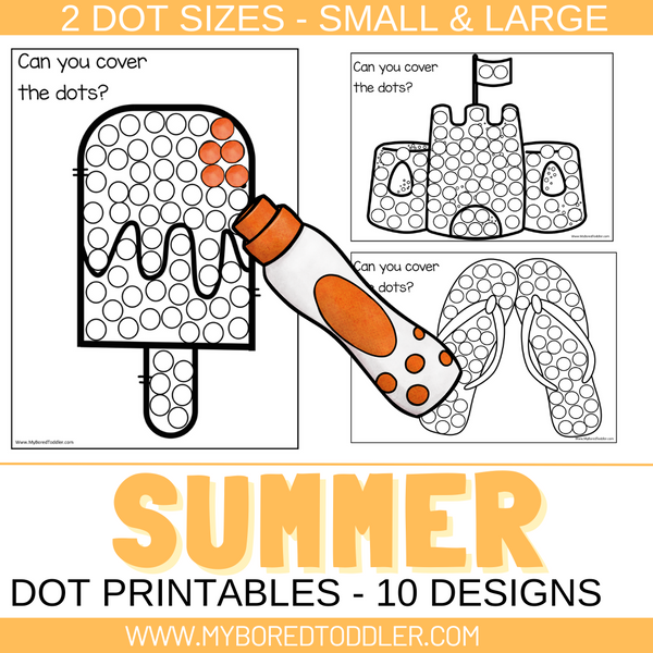 Summer Dot Printables (2 different sized dots) – My Bored Toddler