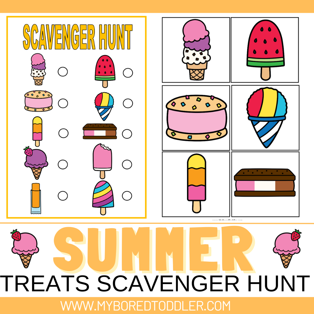 Summer - Ice Cream Treats Scavenger Hunt Game – My Bored Toddler