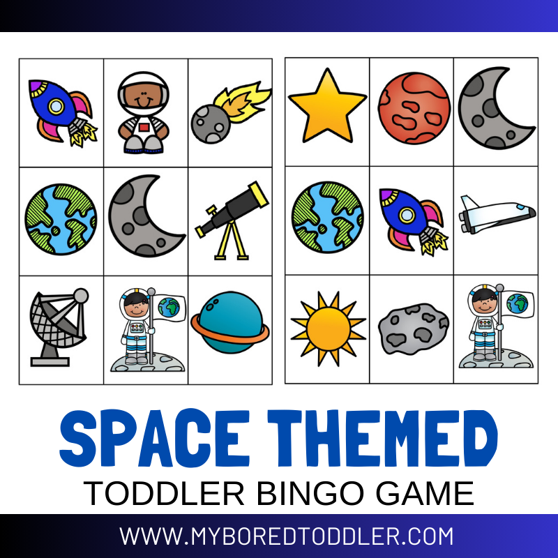 Space Bingo Game – My Bored Toddler