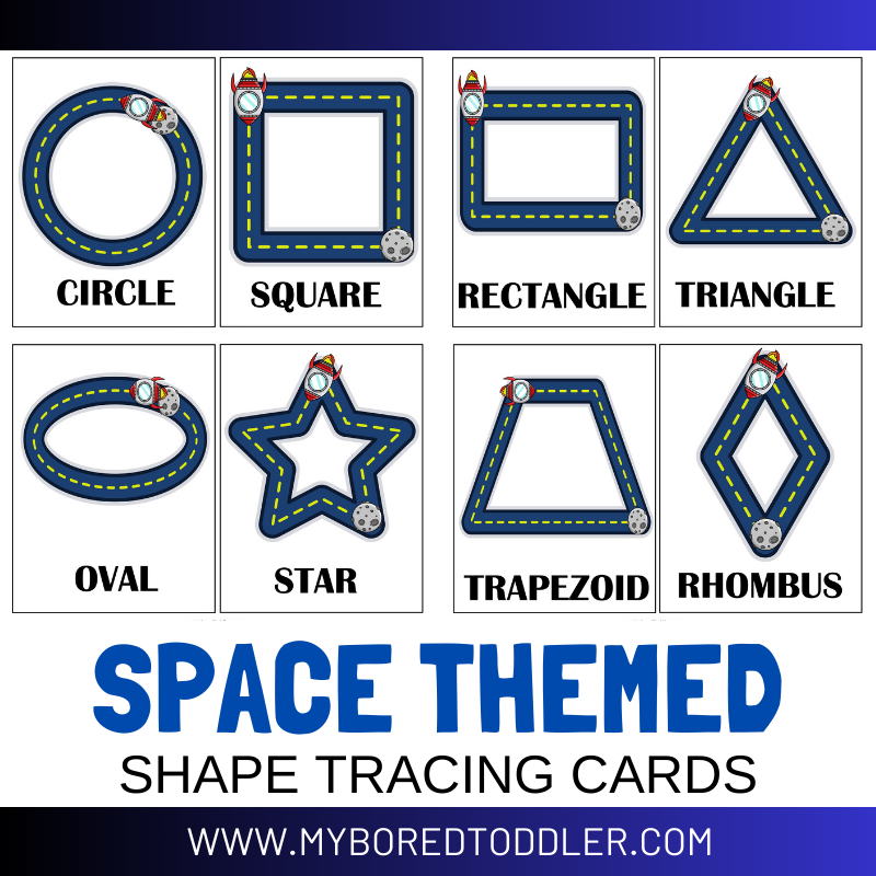 Space Shape Tracing Cards – My Bored Toddler